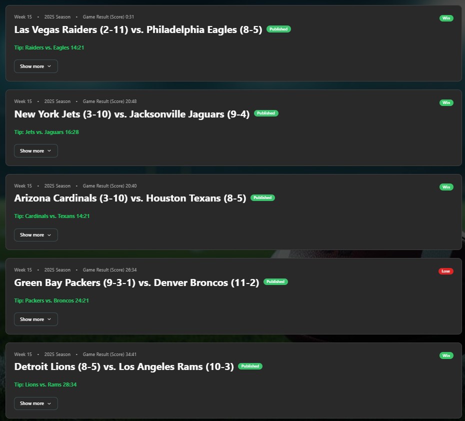 NFL Betting Tips & Predictions | NFLTipArena™